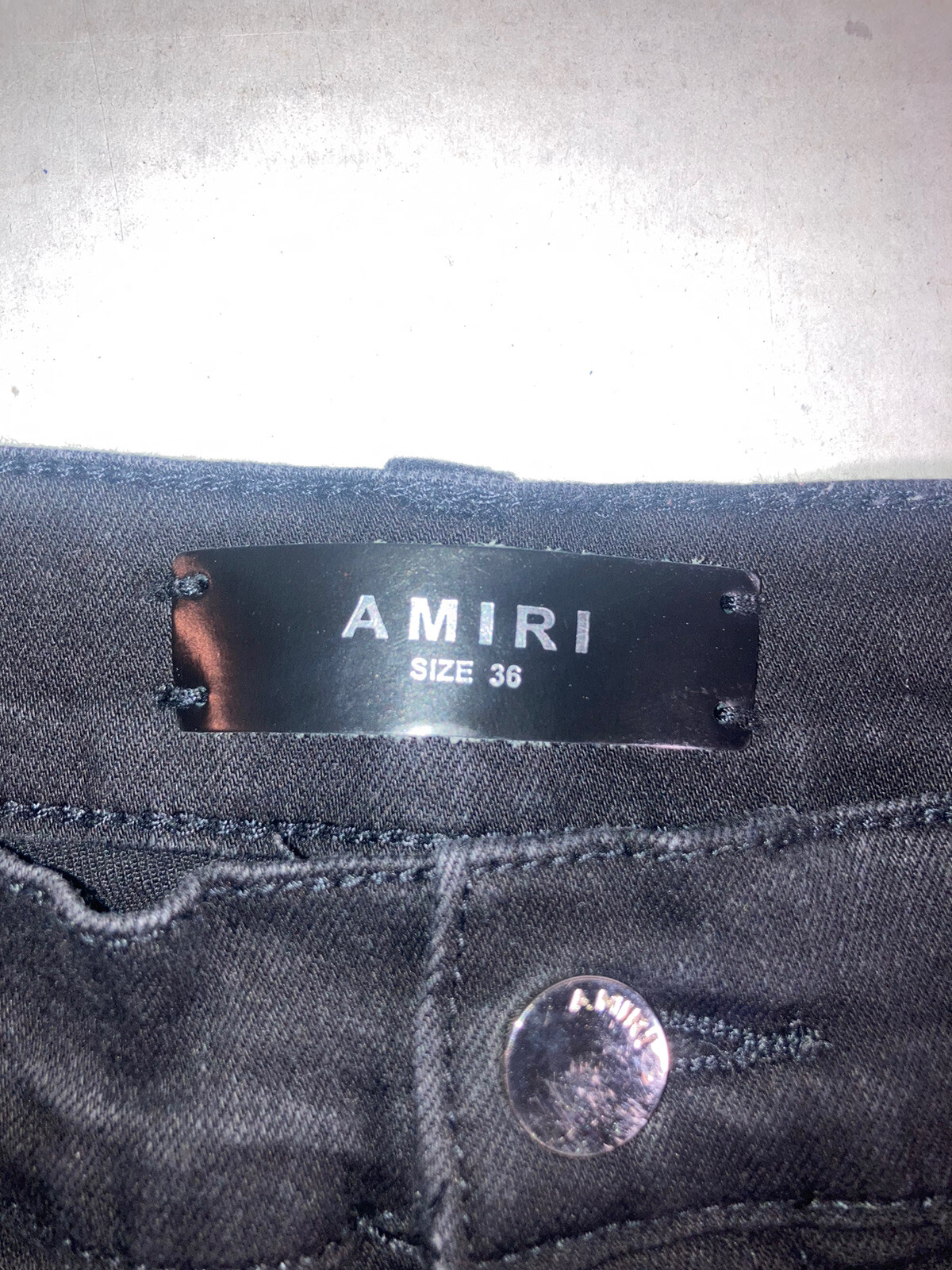 Amiri Rhinestone Musical Notes Distressed Ripped Blac… - Gem