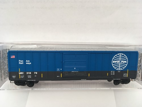 N SCALE Micro Trains Special Run PAN AM RAILWAY 50' Box Car, MEC 31879 ...