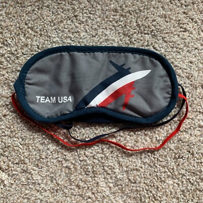 Team USA Sleep Mask Airplane Airport Airlines Red White Blue America ...