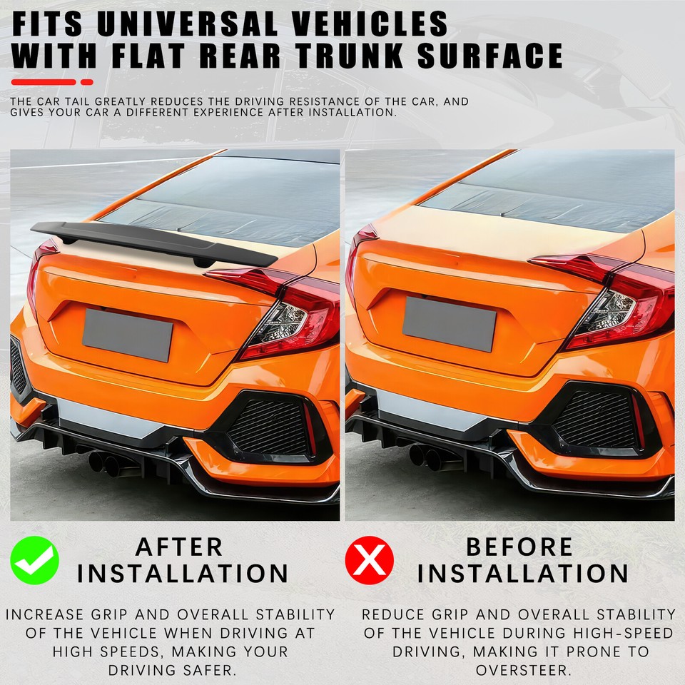 52" Rear Trunk Spoiler Wing Black w/ Light For Mercedes SL55 SL65 SL63 ...