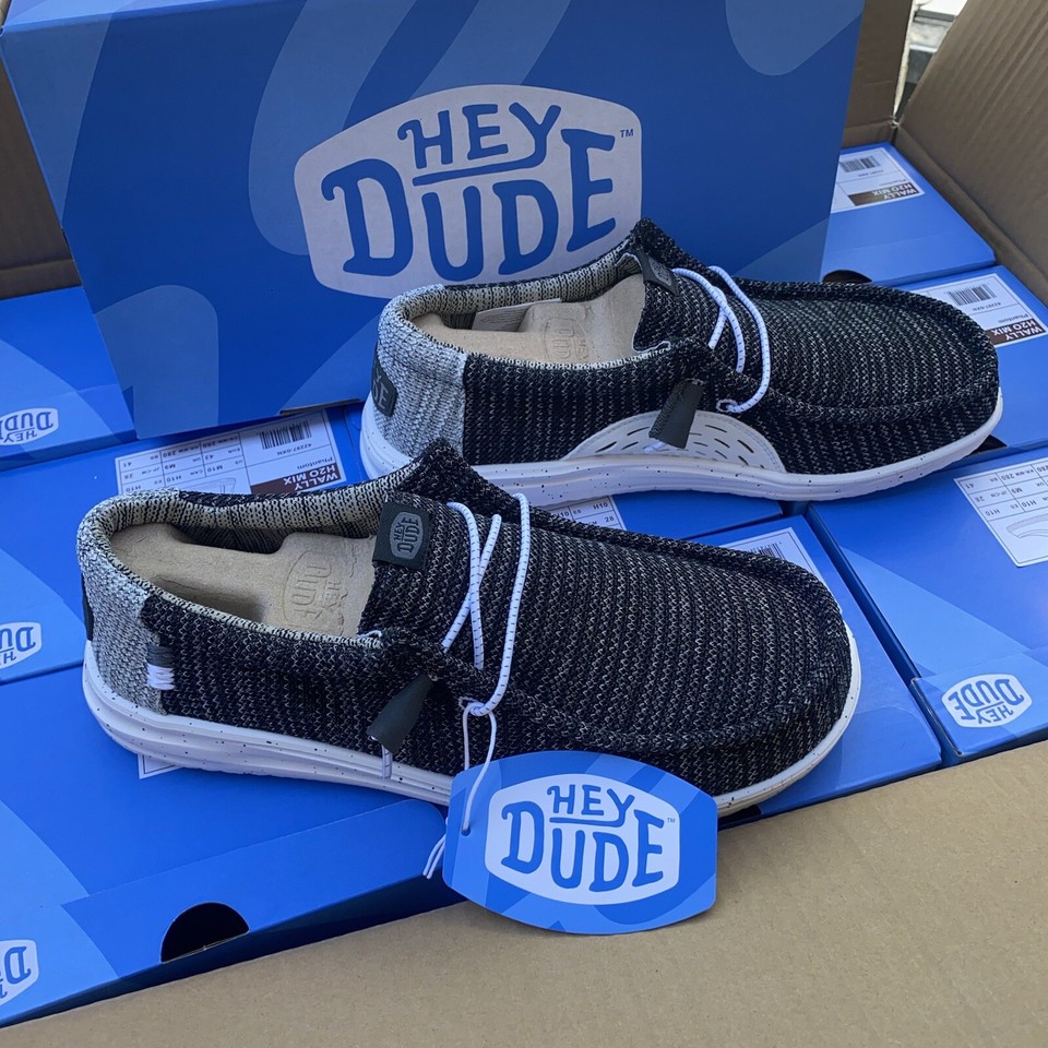 Hey Dude Men’s Wally H2O Mix Shoes Phantom Black Loafers Comfort Sizes ...