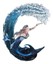 Fantasy Water Elemental Sea Mermaid Sorceress Riding Ocean Waves ...