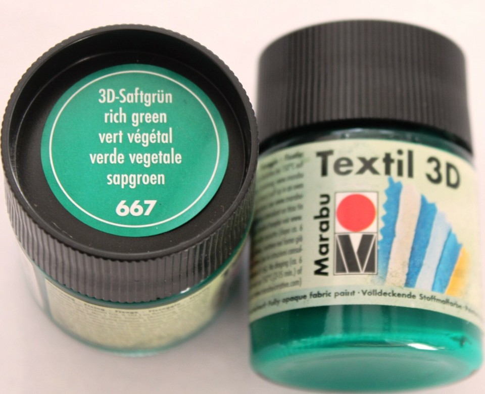 Marabu Textile 3D Fabric Paint 50 Ml (1L=60.00€) 18 Different Colors ...