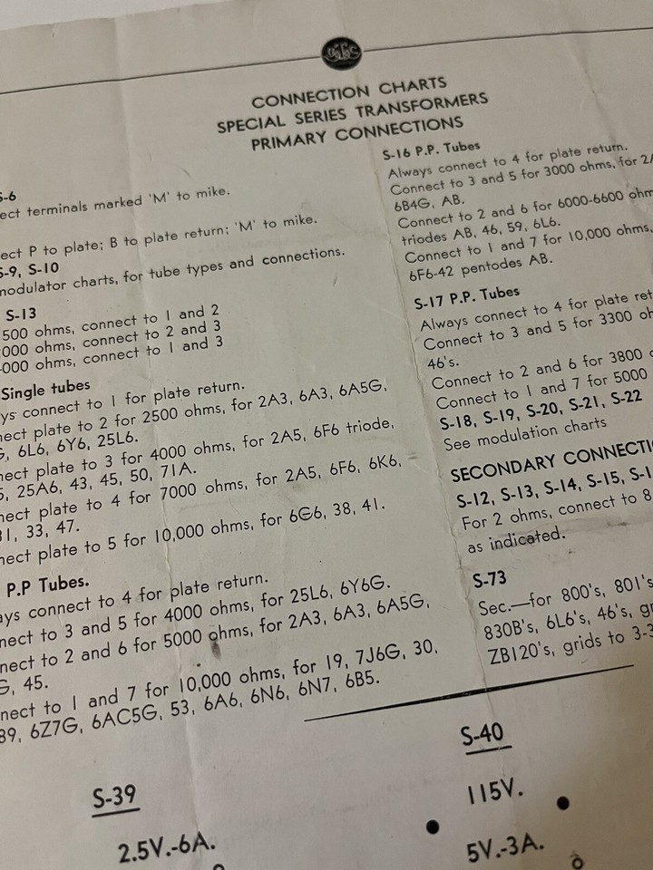 UTC TERMINAL ARRANGEMENTS LISTS CONNECTIONS OF TRANSFORMERS ...