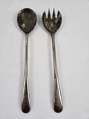 Vintage Silver Plated Salad Serving Fork and Serving Spoon Made in ...