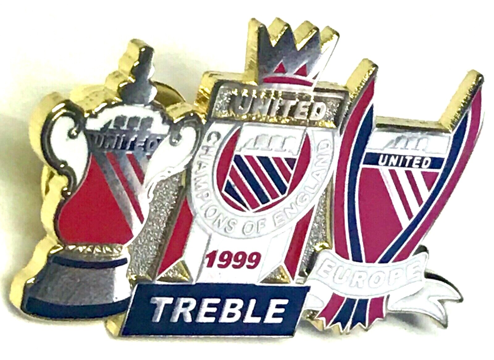 Manchester United Treble winners Pin Badge 1999 Fans Gifts | eBay UK