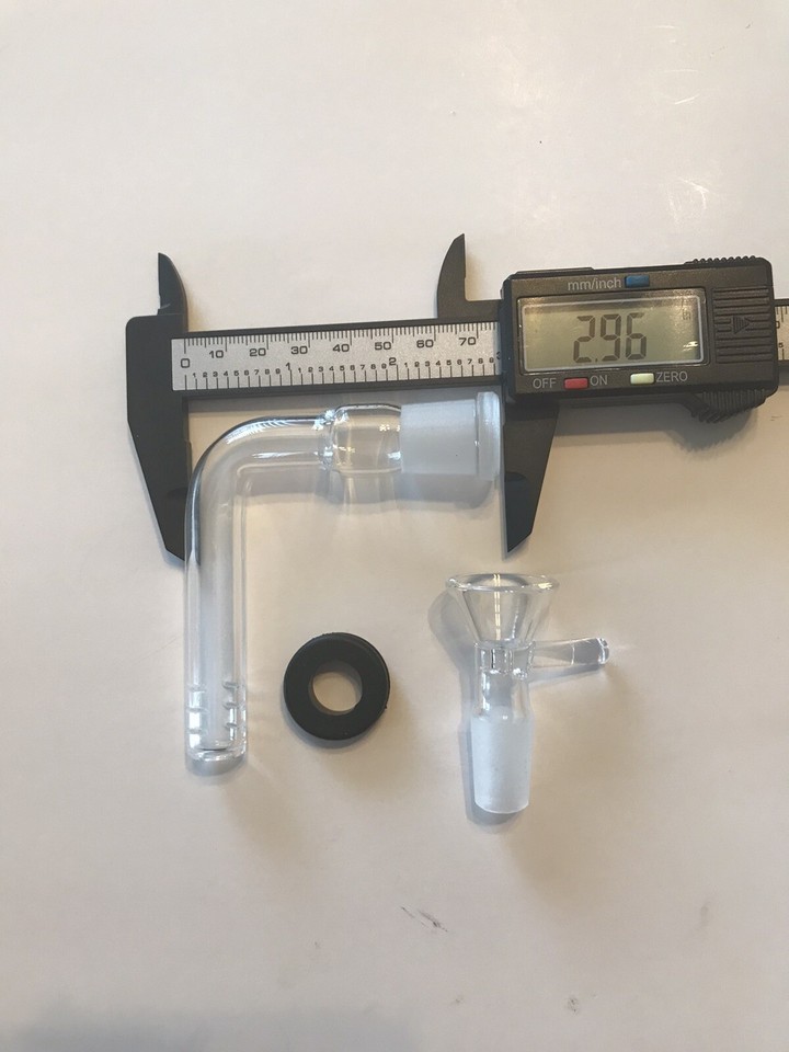 Curved Glass Downstem 14mm 90 Degree L Stem 3” Inch Bong Water Pipe ...