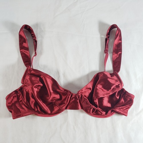 Victoria's Secret Second Skin Satin Unlined Full Coverage Bra 36B Wine ...