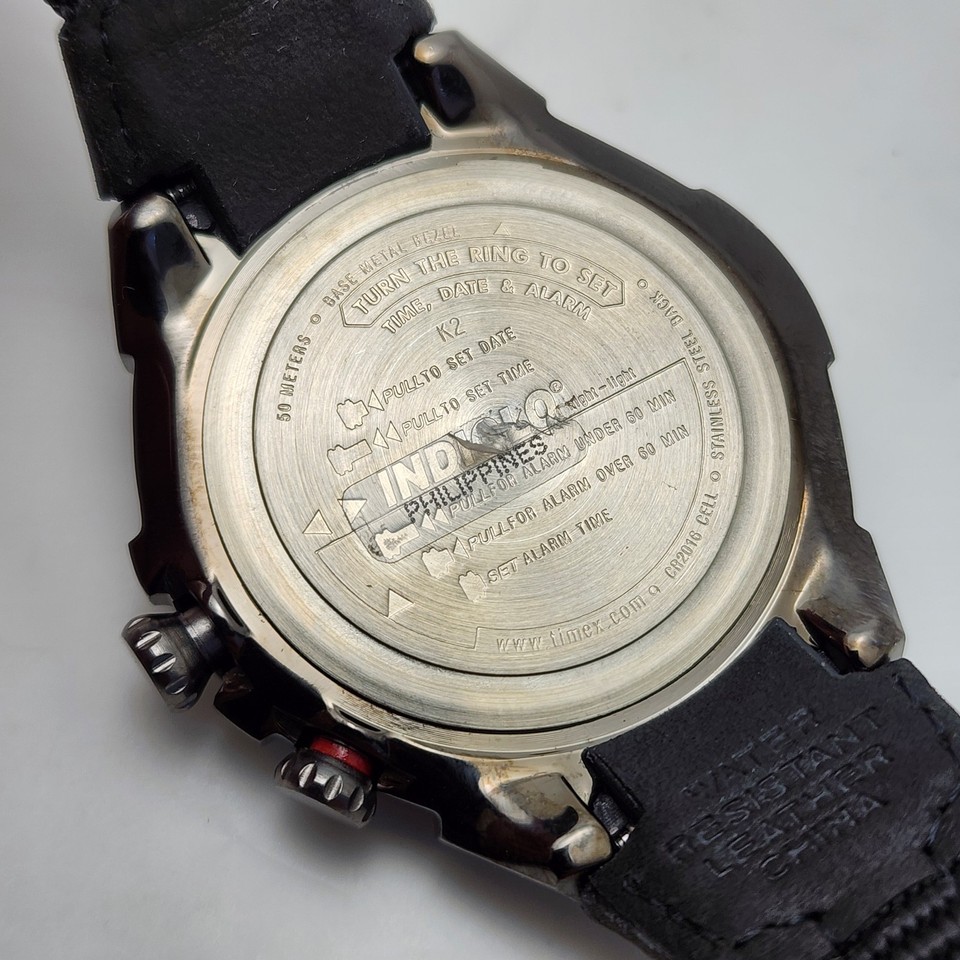 TIMEX I-CONTROL INDIGLO TACHYMETER Quick Date ALARM WR 50M MEN'S WATCH ...