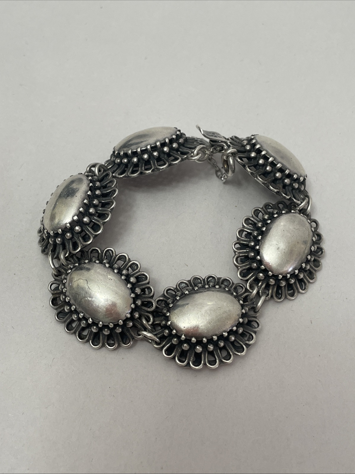Vintage Cini Sterling Silver Bracelet With Safety Cha… - Gem