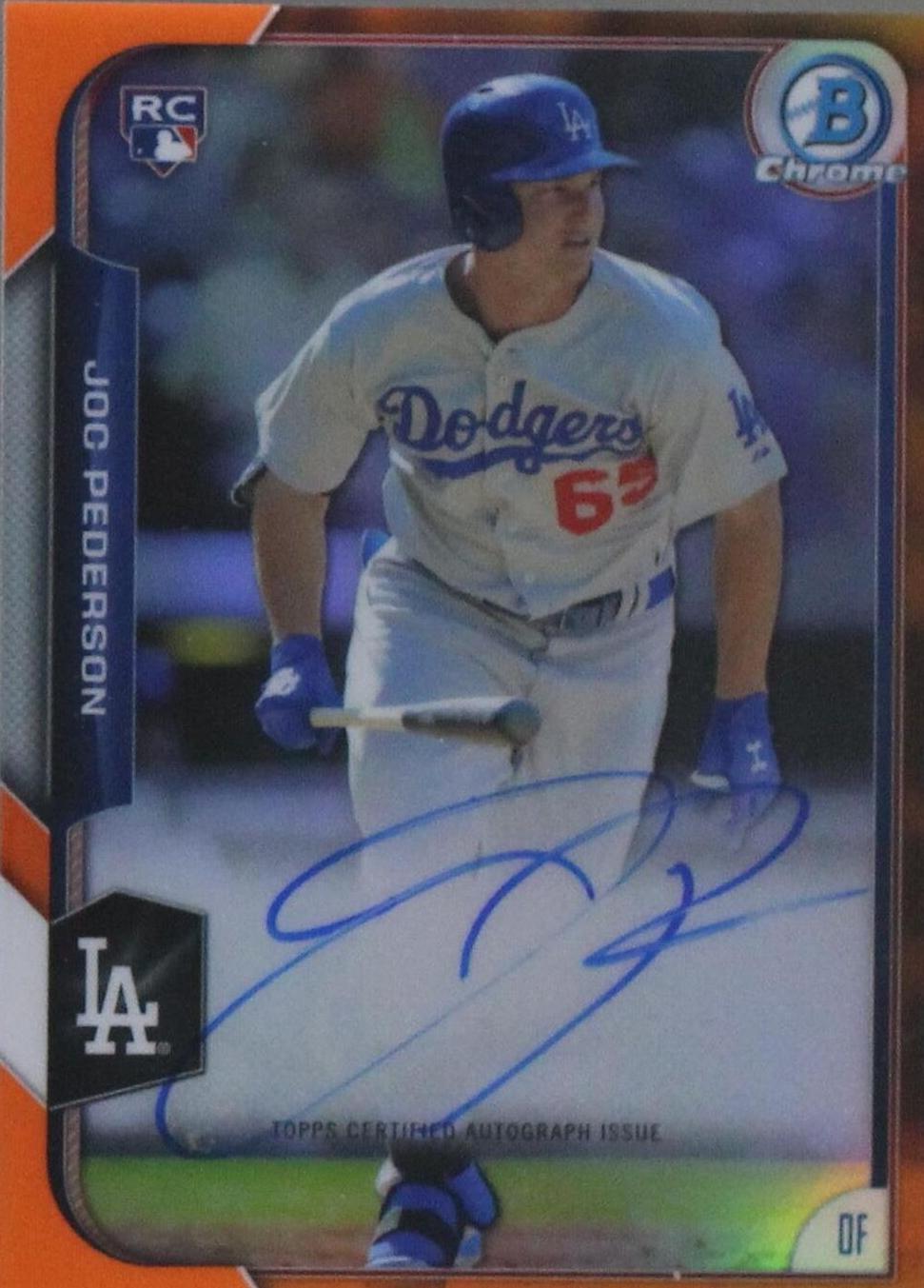 2015 Bowman - Chrome Rookie Autographs Joc Pederson #BCAR-JP Orange ...
