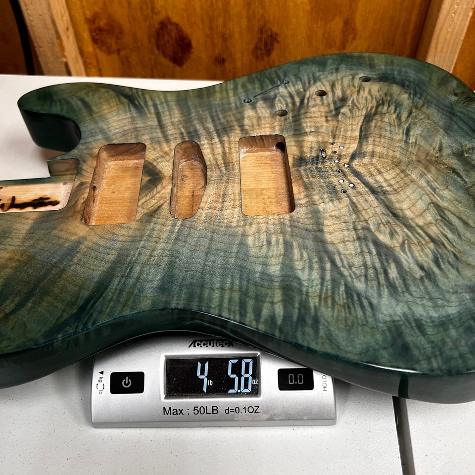 Warmtone Custom Guitars Tele Style Guitar Body P90 “Stoned Burl” B ...