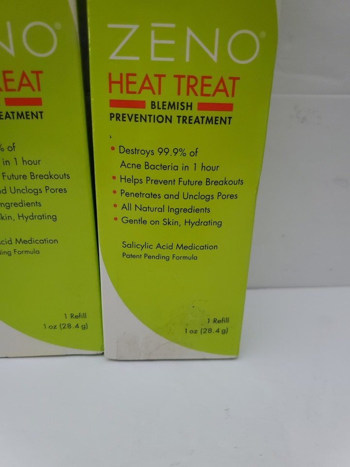 (2) Zeno Acne Treatment Heat Treat Refills 1 oz Blemish Treatment - New ...