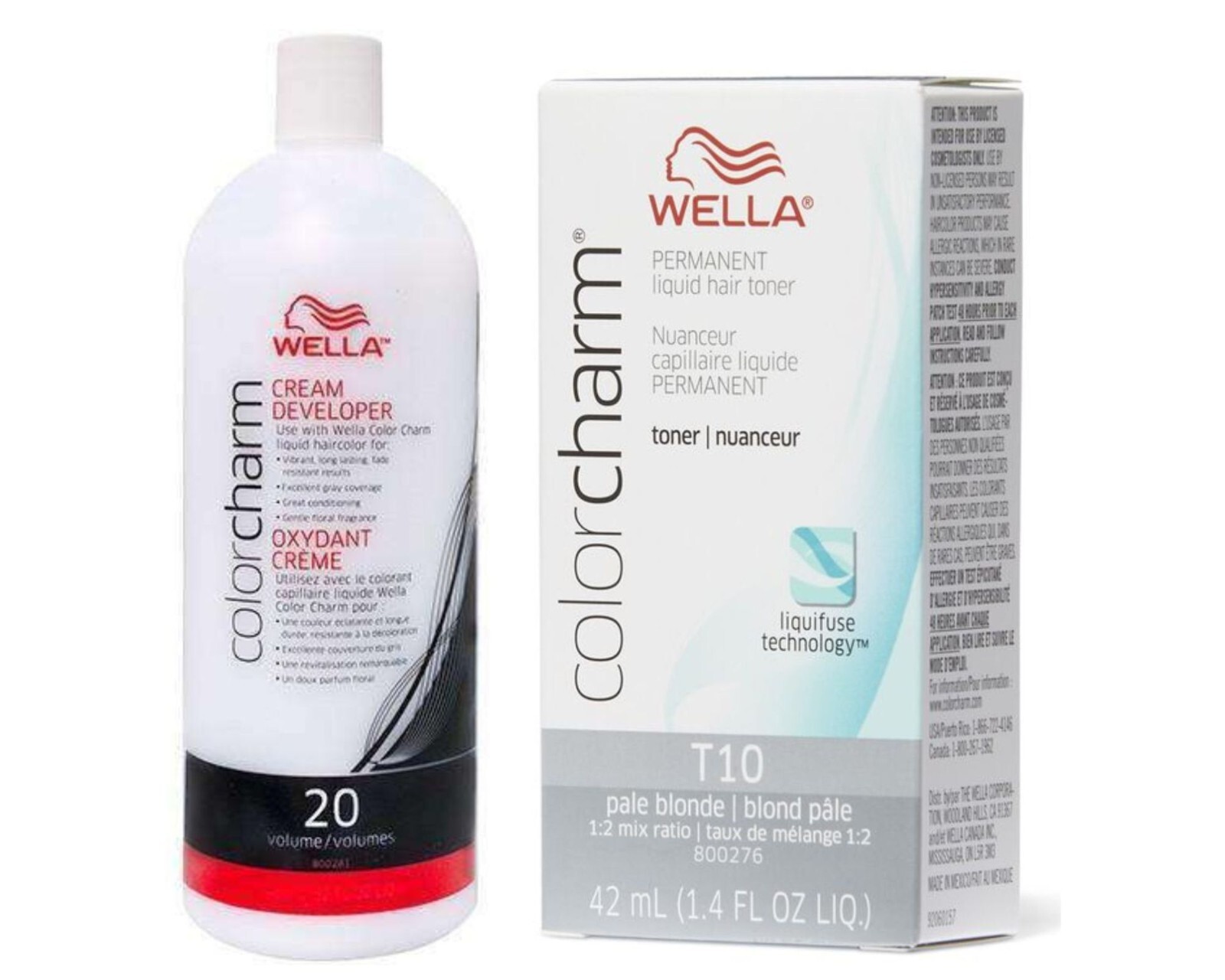Wella Color Charm T-10, 14, 28, 050 with 20 DEVELOPER 0.21oz Combo ...