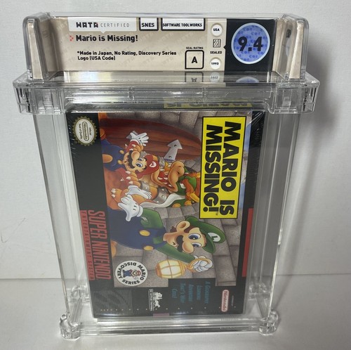 Mario is Missing (Super Nintendo, 1993) SNES WATA 9.4A SEALED 50047109549| eBay