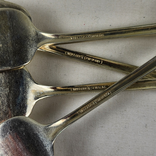 Set of 4 Grand Colonial by Wallace Sterling Silver 6 3/8" Fork w/Mono ...