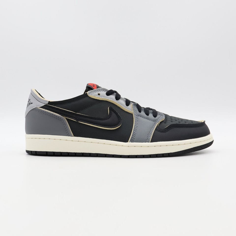 DV0982-006 Nike Air Jordan 1 Low OG EX Black Smoke Grey Sail Beige Gray ...