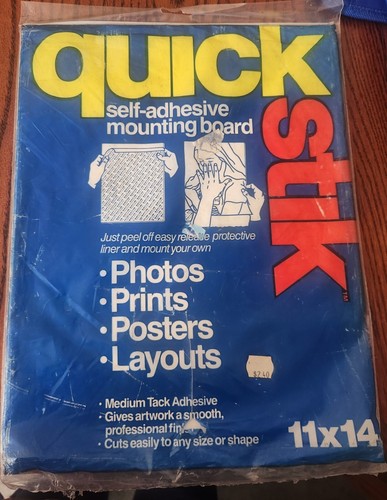 NIP!! Vintage QUICK-STIK Self Adhesive Bienfang 11”x14” Mounting Board ...