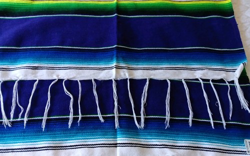 Colorful Vel-Mex Saltillo Serape Blanket With Fringe 56x24" Purple ...