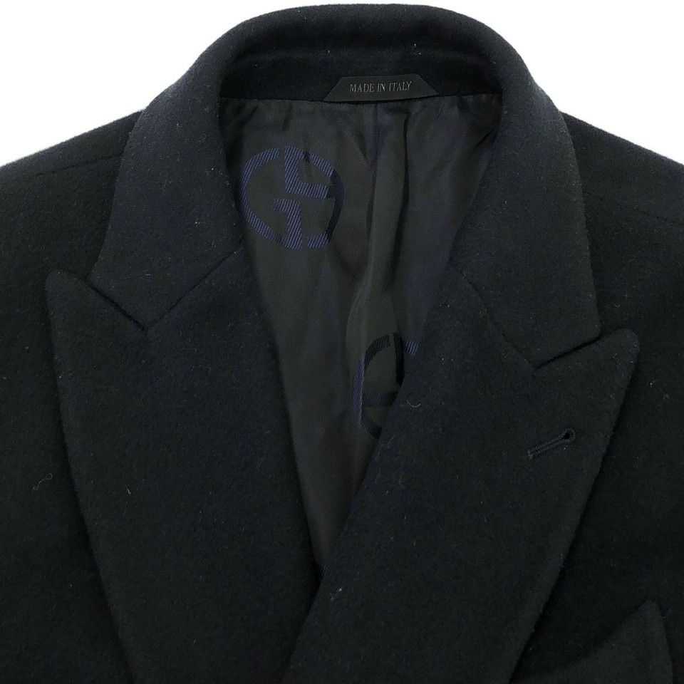 Giorgio Armani Cashmereblend Wool Double Chester Coat Black Size 50 Men ...