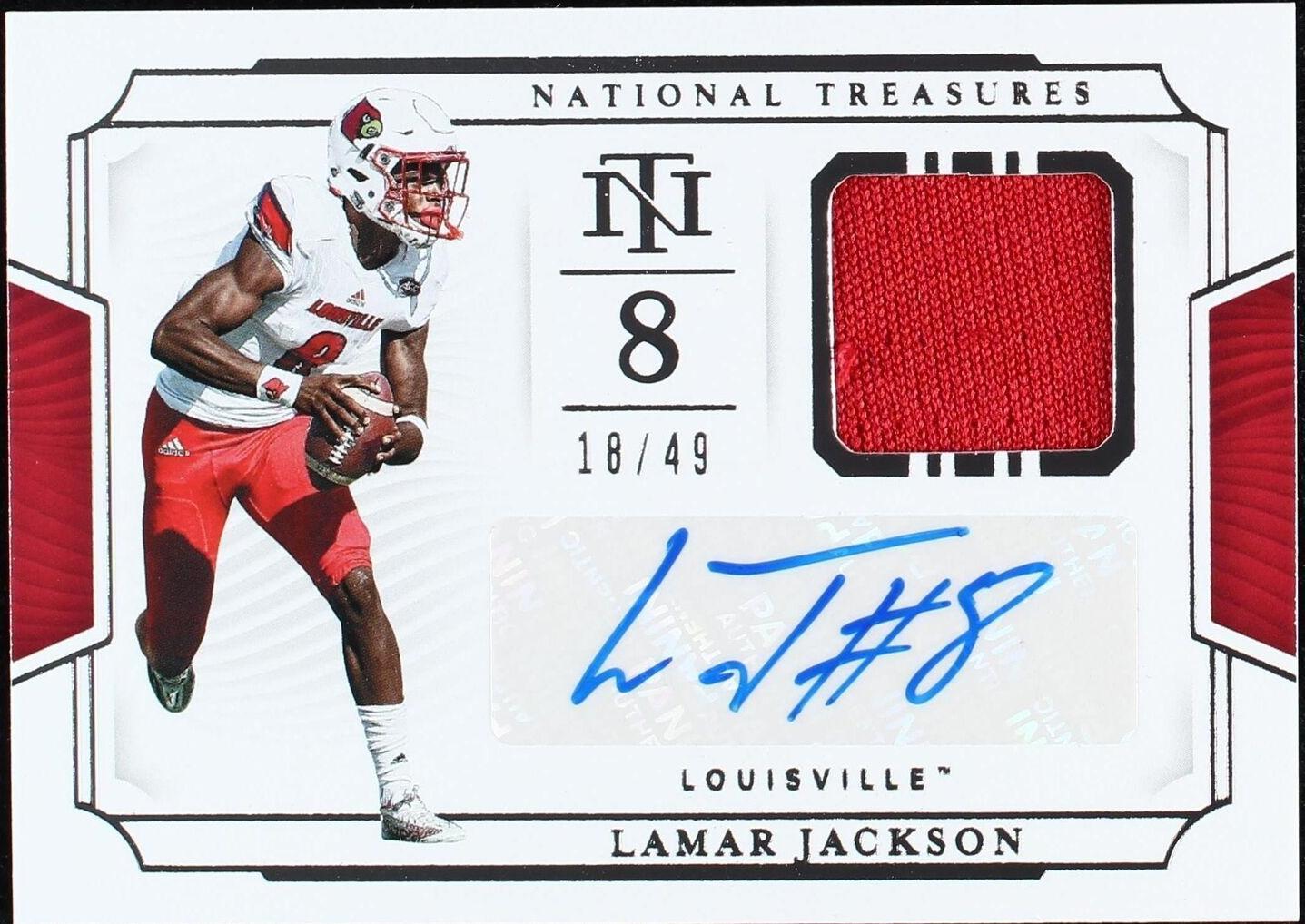 2019 Panini National Treasures Collegiate - Materials Signatures Lamar ...