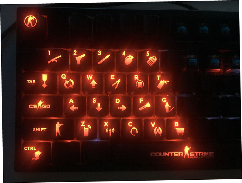 New ABS CSGO Backlit 26 keys keycaps set For Gaming Mechanical Keyboard ...