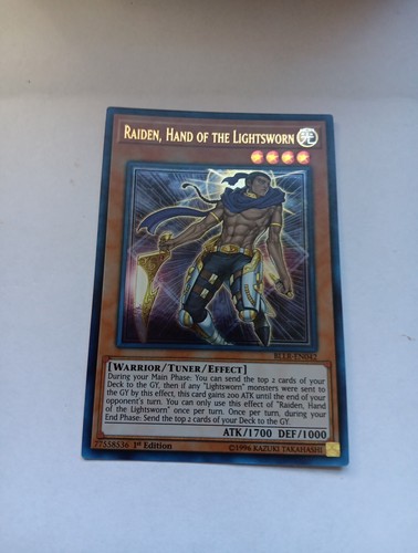 YUGIOH RAIDEN HAND OF THE LIGHTSWORN BLLR-EN042 1 ST EDITION ULTRA ...