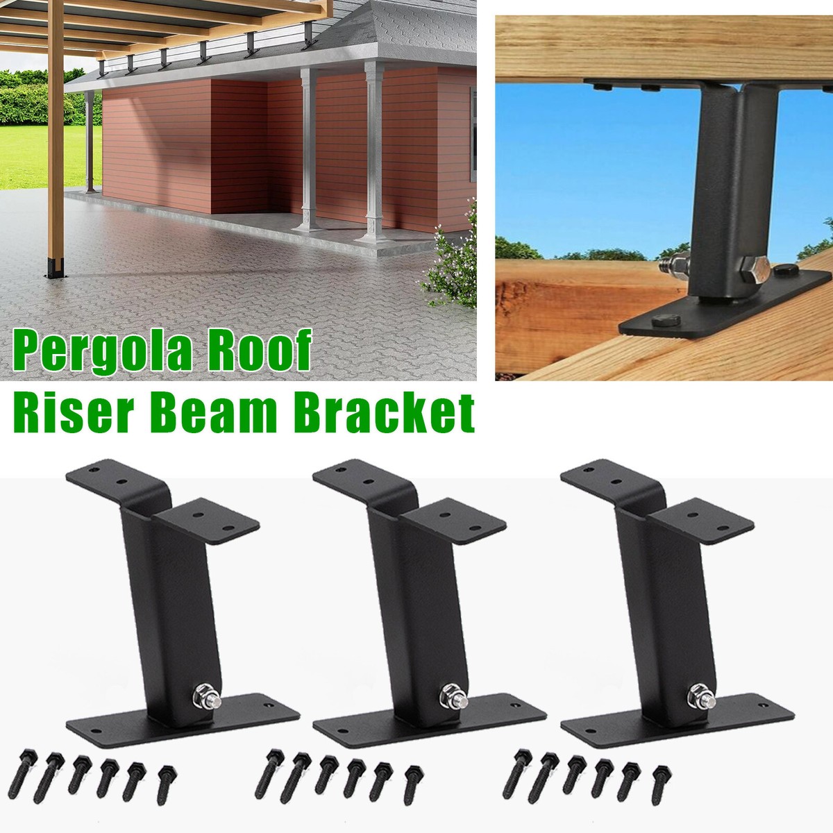 Roof Wall Mount Pergola Kit 15° Angled Pergola Bracket Kit For 4x4 ...