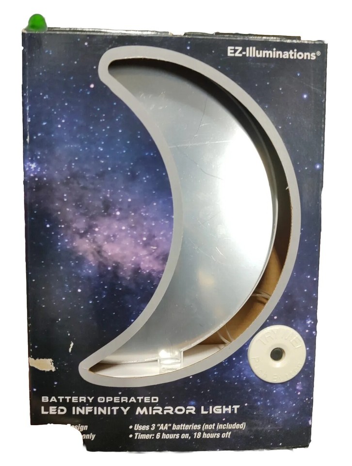 EZ-Illuminations LED Infinity Lighted Mirror Battery Operated w/Timer ...