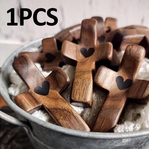 Handheld Wooden Cross Christian Gift Praying Clutching Cross Children ...