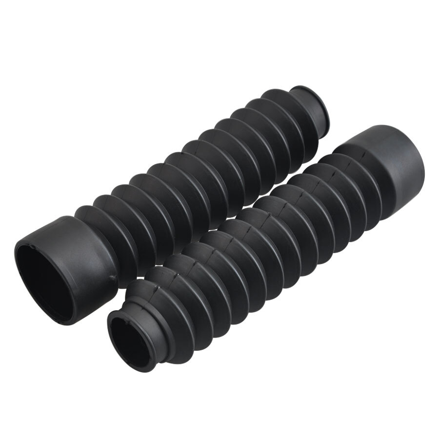 2Pcs Universal Black Front Rubber Fork Boots Shock Absorber Protector ...