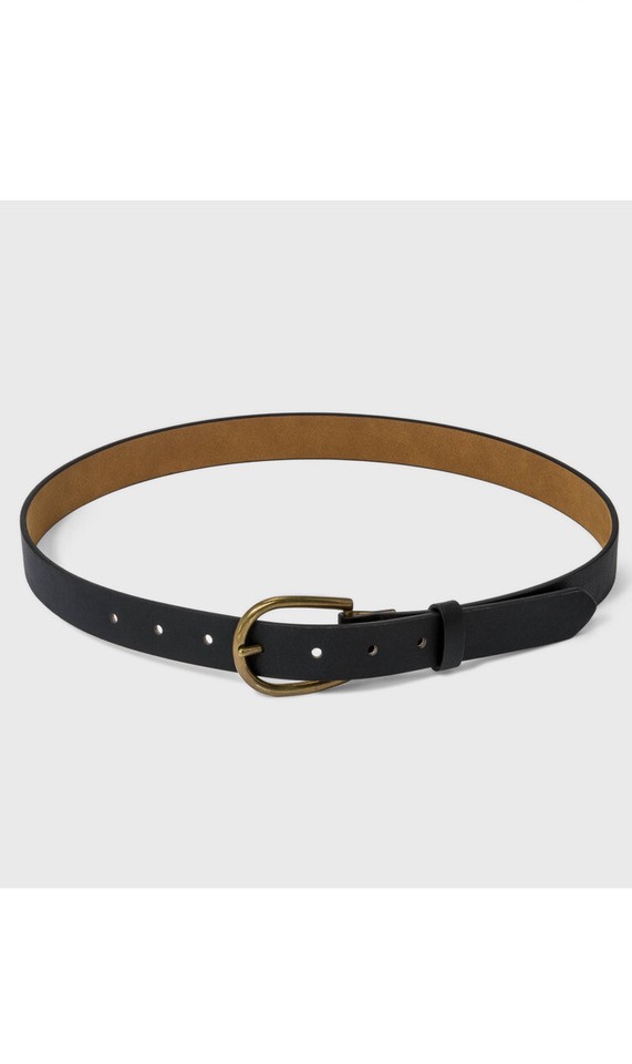 Universal Thread Women's Elongated Gold Buckle Belt Black Size L | eBay