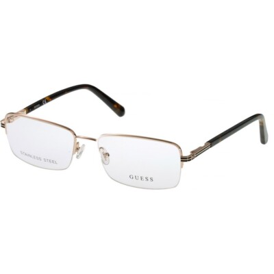 Guess GU50044 032 Gold Metal Semi Rimless Eyeglasses Optical Frame 57 ...