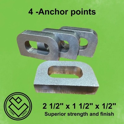 Set of 4 -1/2" Steel Weld-On Anchors – Cold Rolled for Heavy Duty ...