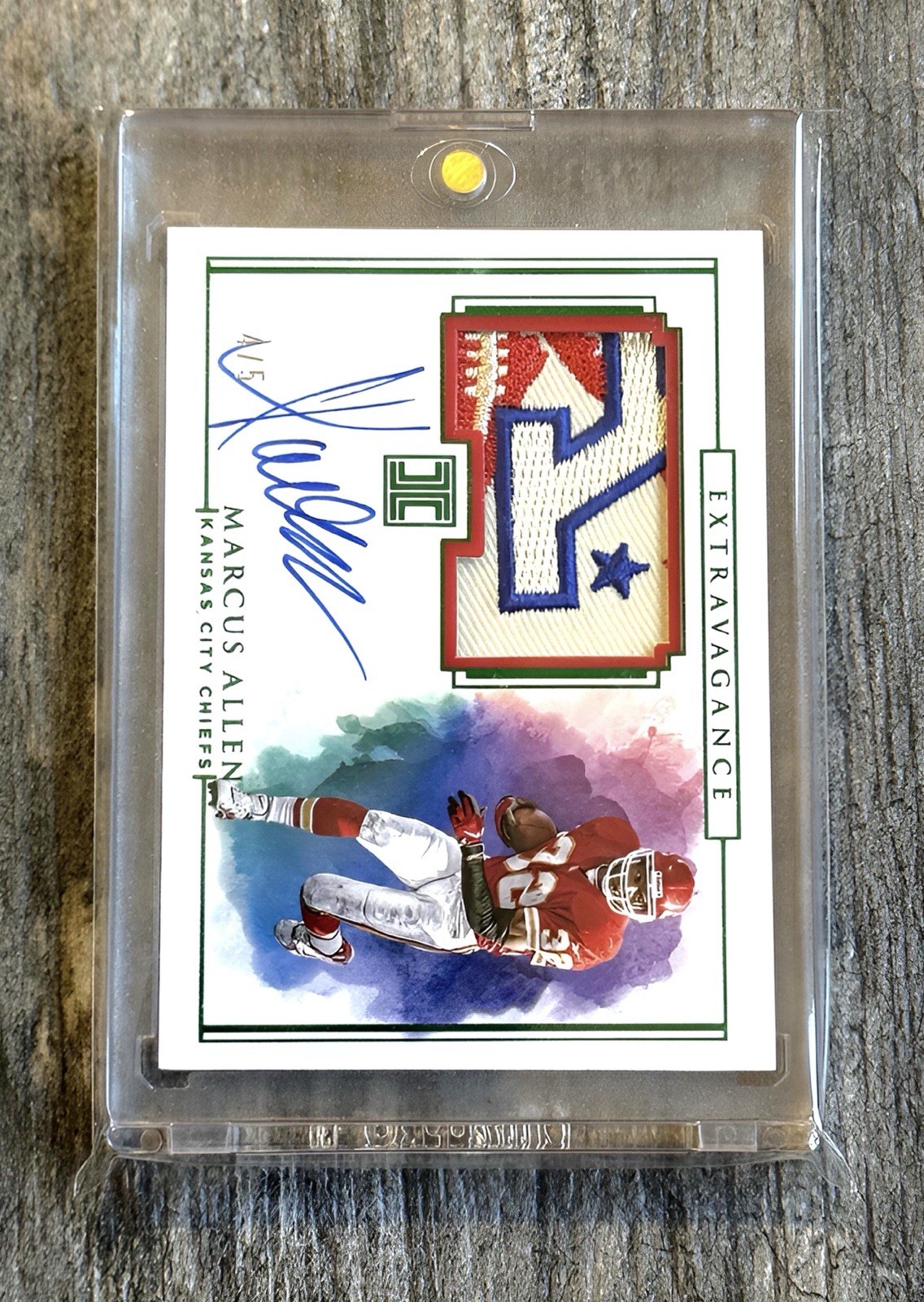 2019 PANINI IMPECCABLE MARCUS ALLEN RARE BIG PATCH AUTO AUTOGRAPH HOLO ...