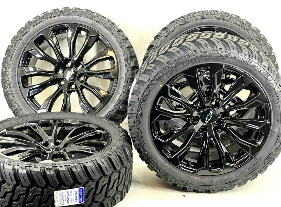22" CHEVY SILVERADO TAHOE GMC 1500 Z71 TRAILBOSS RIMS/TIRES OFFROAD ...