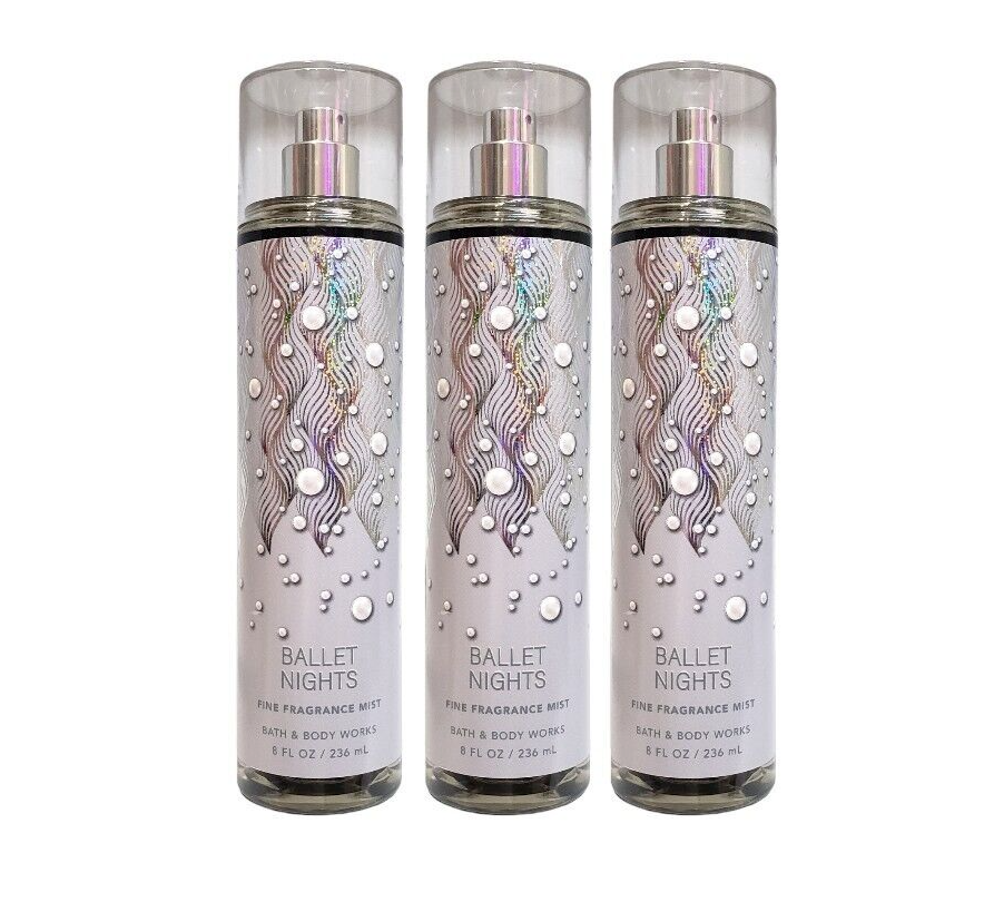 3 Bath Body Works BALLET NIGHTS Fine Fragrance Mist Body Spray Lot Set ...
