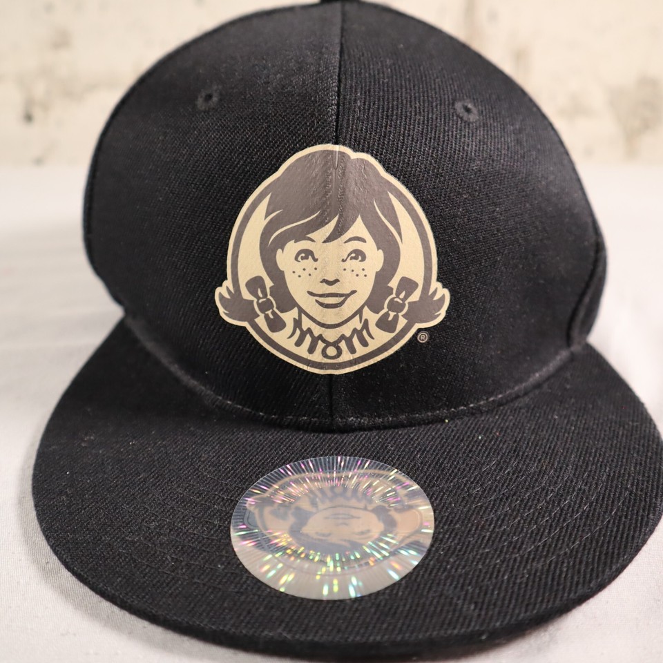 Wendys' Logo Mom Flat Bill Cap Hat Apollo Exclusive Black Snapback ...