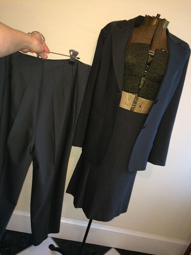 wool TALBOTS Charcoal business suit skirt pants jacket 2PC 3PC sz 10P ...