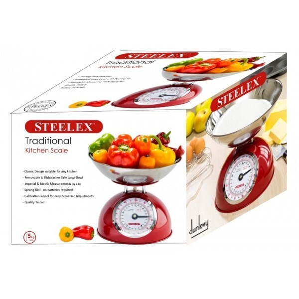 Traditional Kitchen Scales 5kg Capacity - Large Bowl with Pouring Lip ...