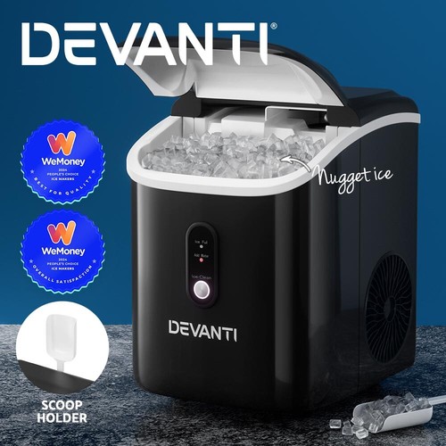 Devanti 15kg Nugget Ice Maker Machine Ice Cube Tray Counter Party Black ...