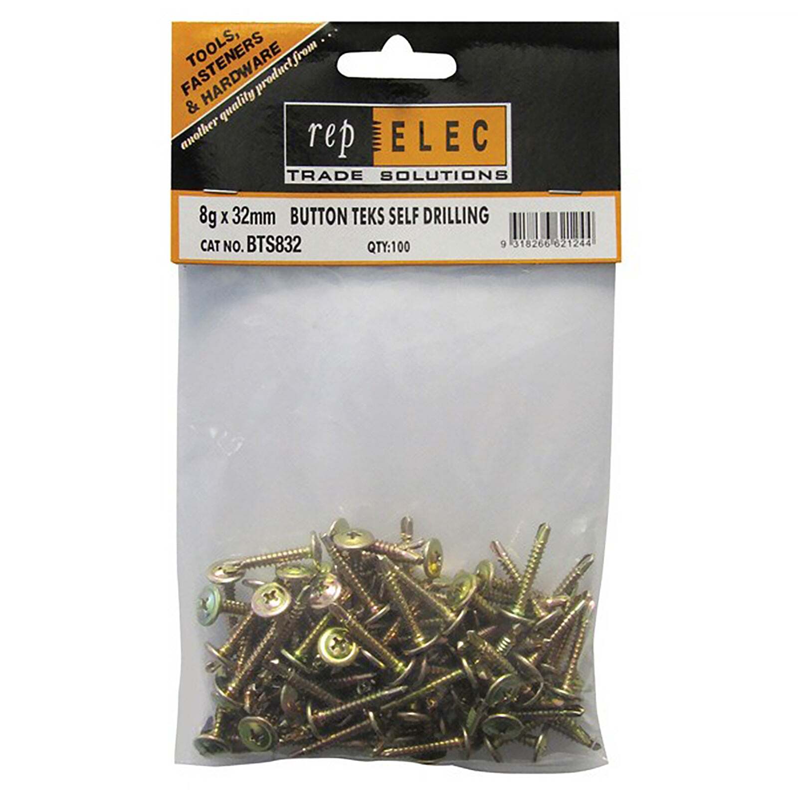 Repelec Screw Button Teks Self Drilling 8Gx32mm BTS832 Qty 100 | eBay