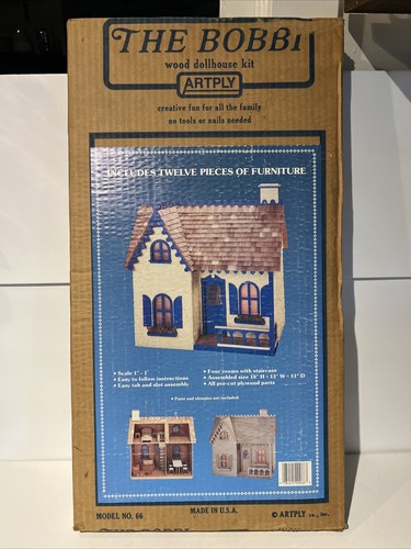 The Bobbi Wood Dollhouse Kit by Artply 1:12 Scale Tab & Slot 4 Rooms ...