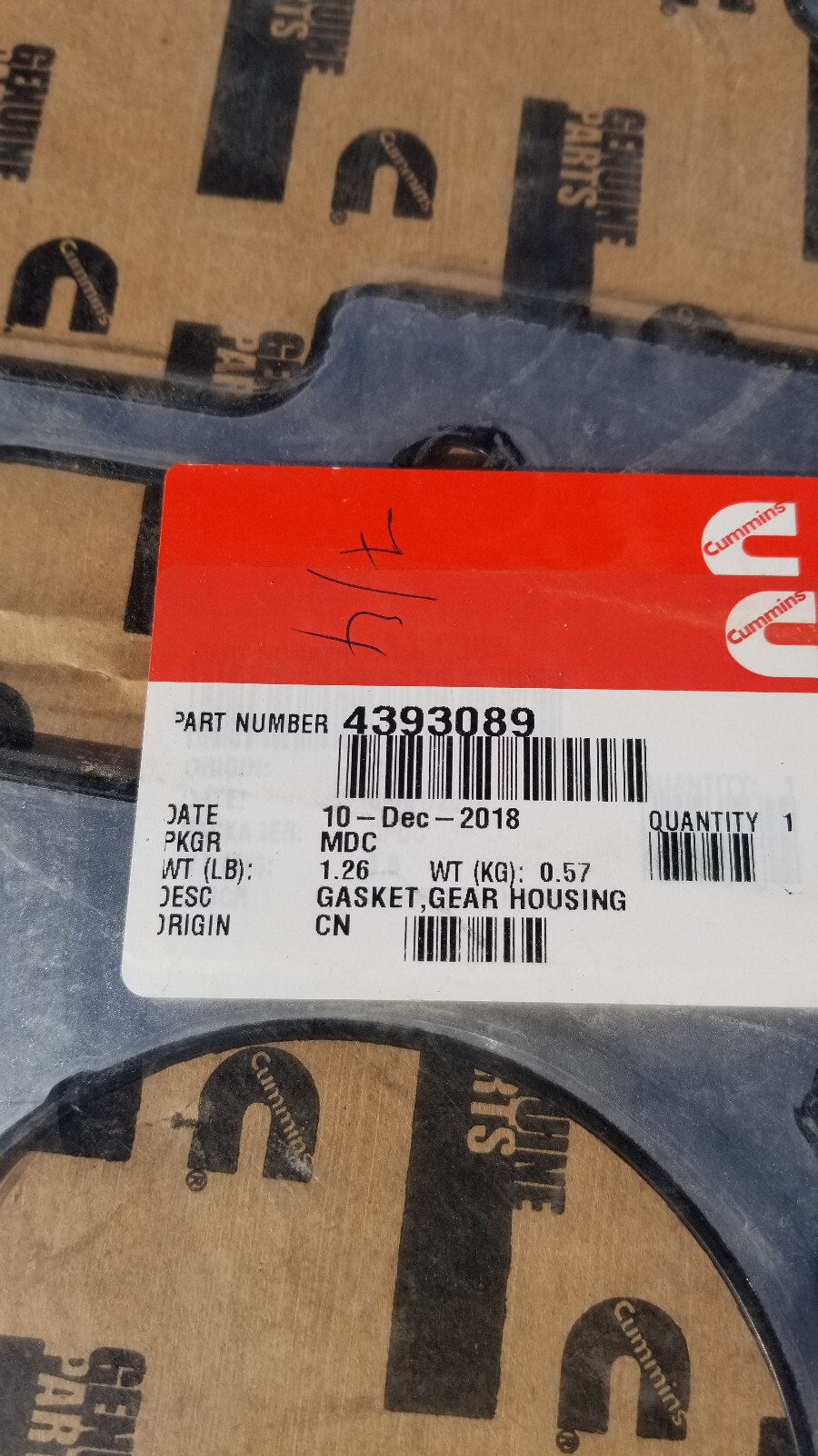 Cummins GASKET,GEAR HOUSING 4393089 | eBay