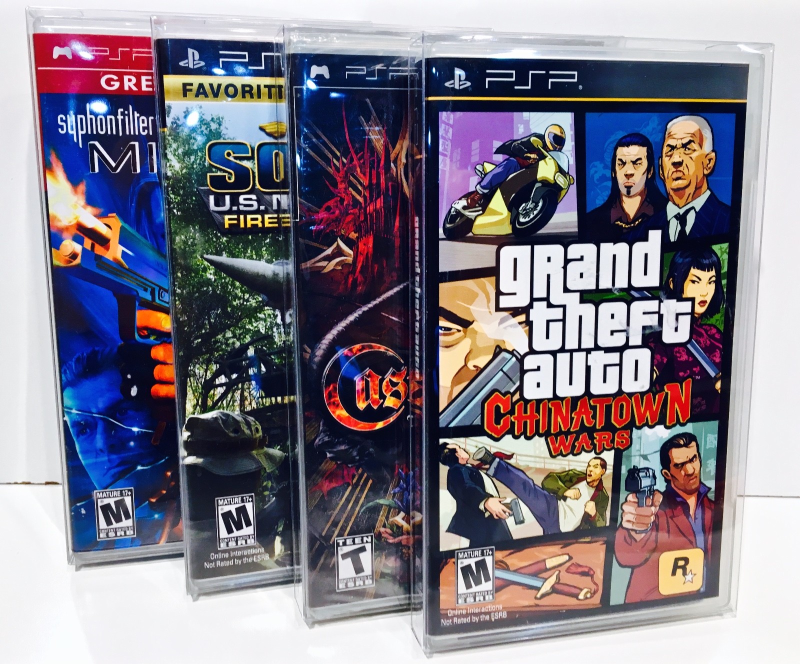 10 Pack Protectors For Sony PSP Video Games | Clear | Rigid Plastic ...