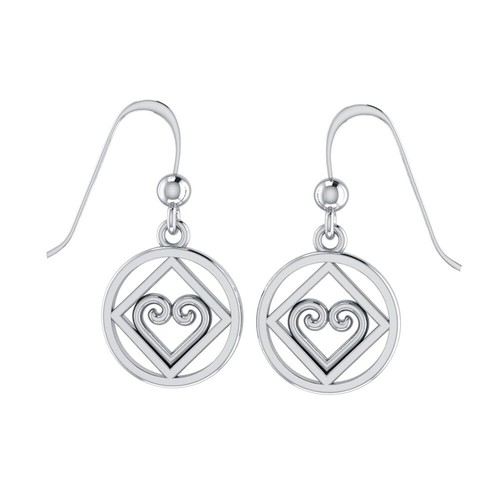Na Stupéfiants Anonymous Symbole 925 Argent Sterling Boucles D'Oreilles ...