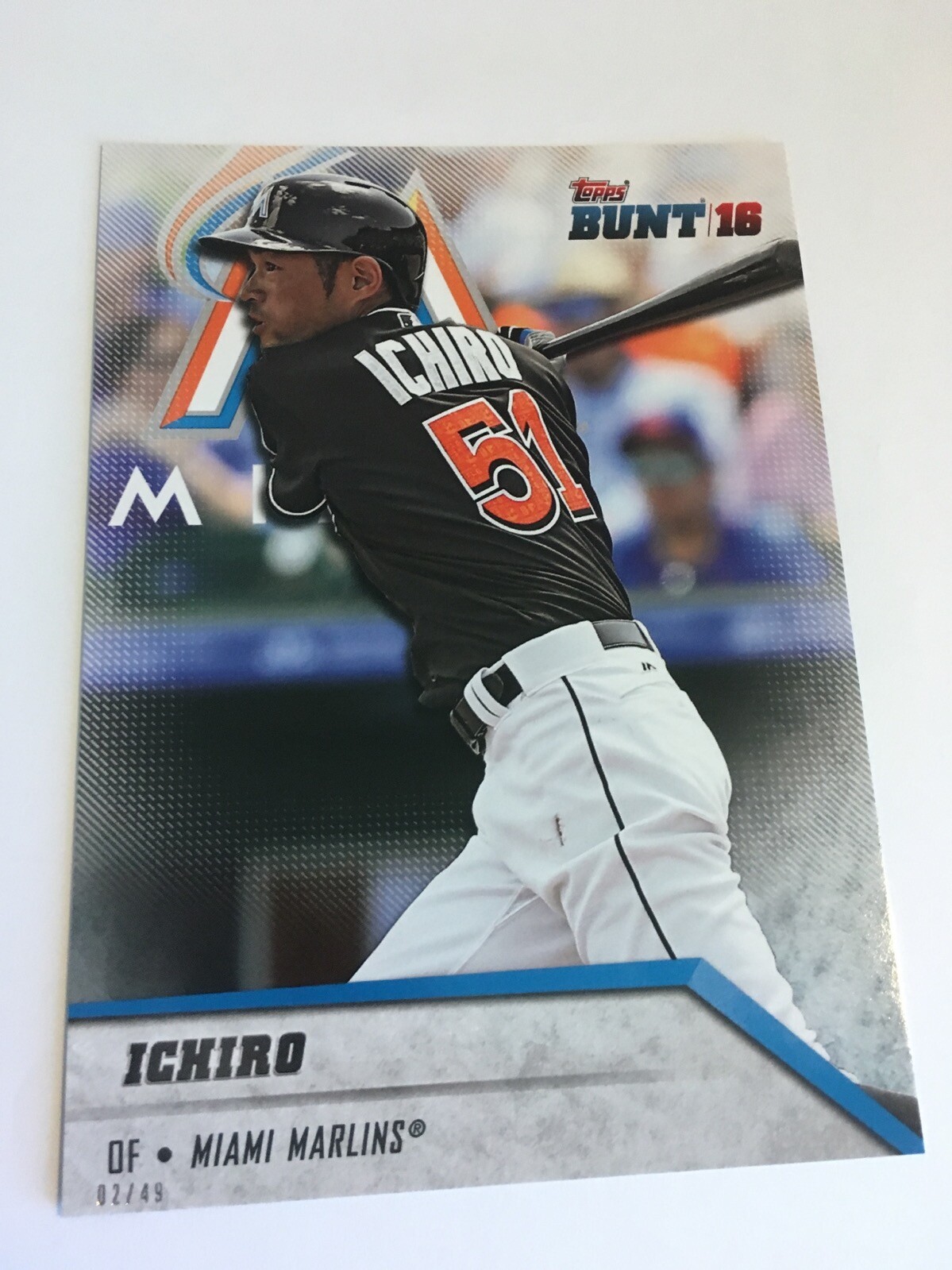 2016 Topps BUNT Jumbo 5x7 Ichiro Suzuki Marlins 18 #’d 02/49 Physical ...