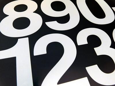 3 Inch (75mm ) White Stick on Self Adhesive Vinyl Numbers Signs Diy Etc ...
