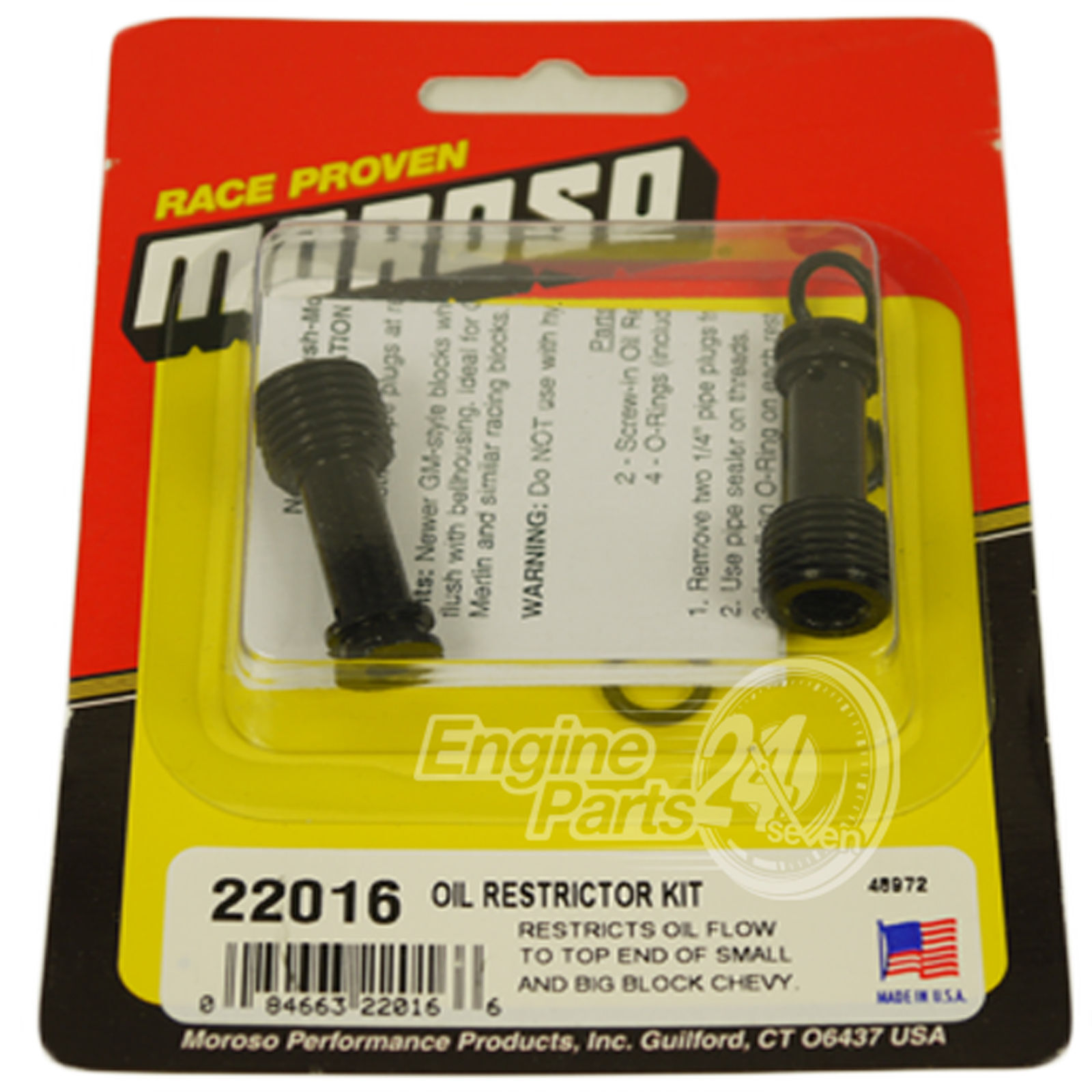 CHEVY 307 327 350 396 400 427 454 OIL RESTRICTORS 062" ALLEN KEY MOROSO ...