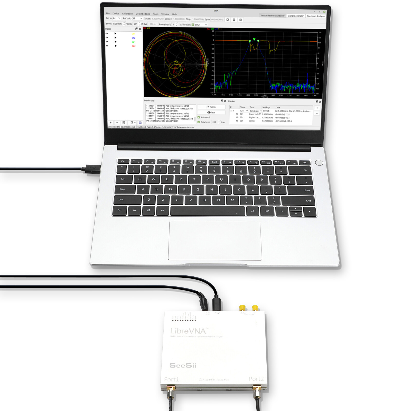 LibreVNA 100kHz-6GHz Vector Network Spectrum Analyzer 2-Port Signal ...